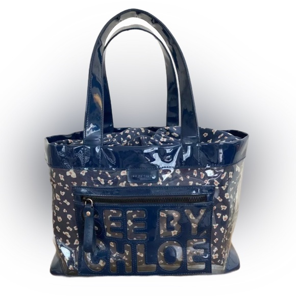 See By Chloe | Bags | See By Chloe Clear Vinyl Beach Tote Bag In Euc ...